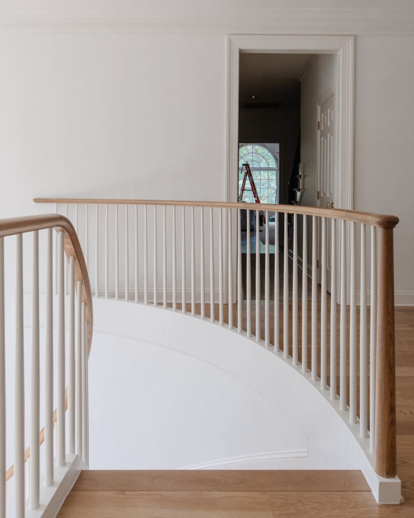 The New Balusters are Painted Black... And White! - Chris Loves Julia