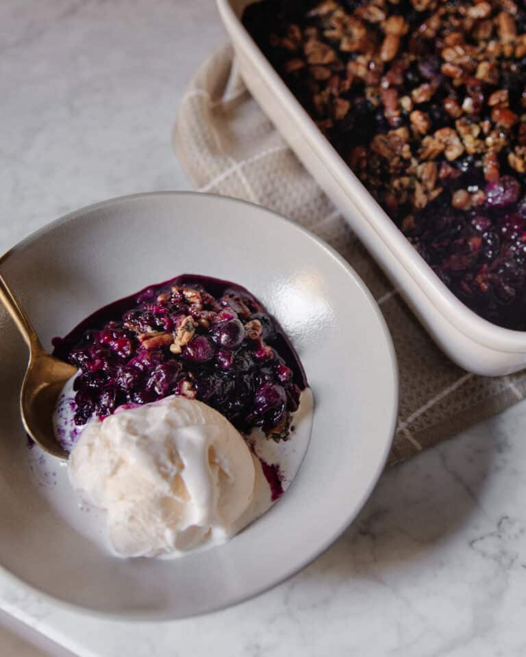 Baked Blueberries with Pancetta Pecan Crumble | Chris Cooks - Chris ...