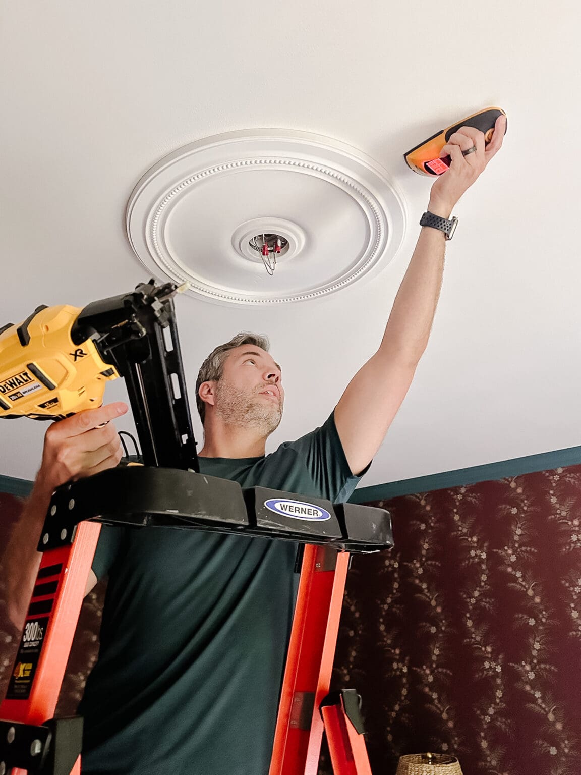 How to Install a Ceiling Medallion - Chris Loves Julia